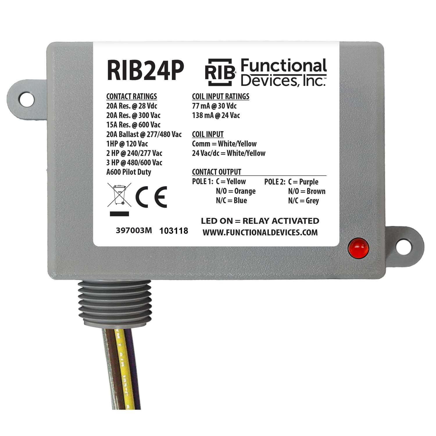 RIB Relays RIB24P Enclosed Power Control Relay – New England Supply House