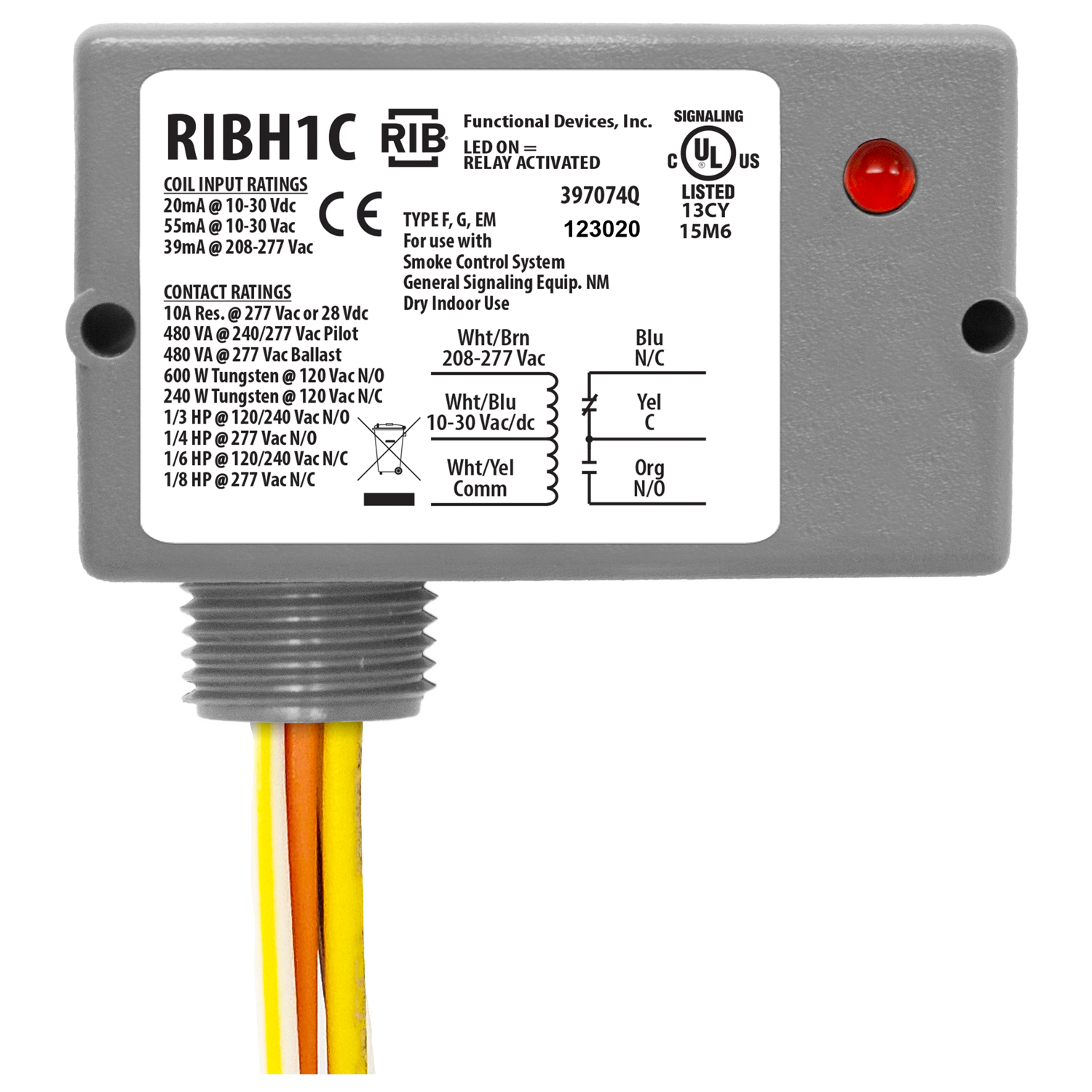 RIB Relays RIBH1C Enclosed Pilot Control Relay – New England Supply House
